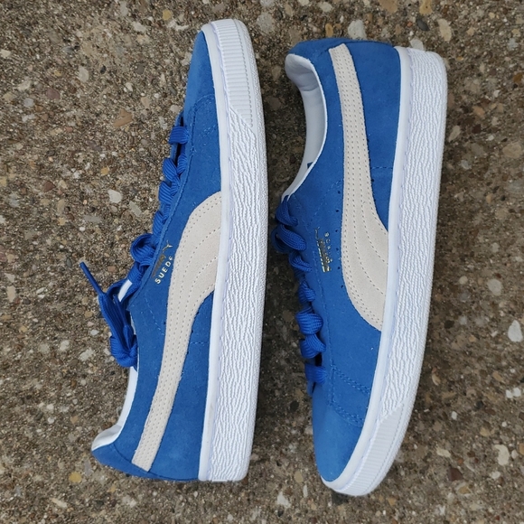 Puma | Shoes | Puma Suede Blue Sneakers New Womens 65 | Poshmark